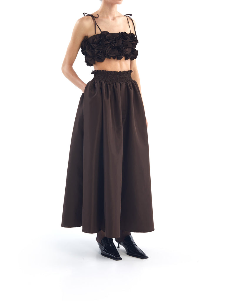 Nicky Skirt in Chocolate Nylon – Boutique N Kuwait